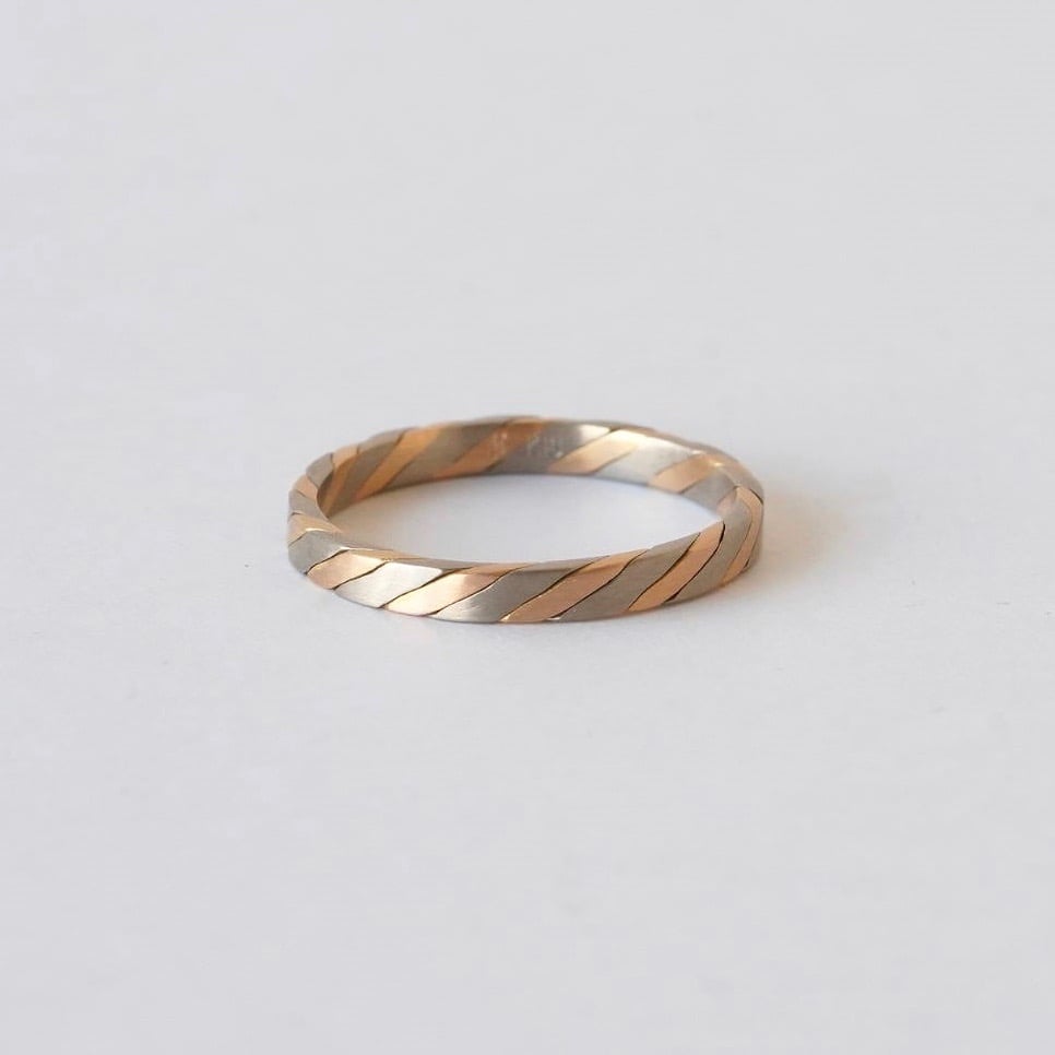 Half herringbone ring with twisted / ハーフ ヘリンボーン...