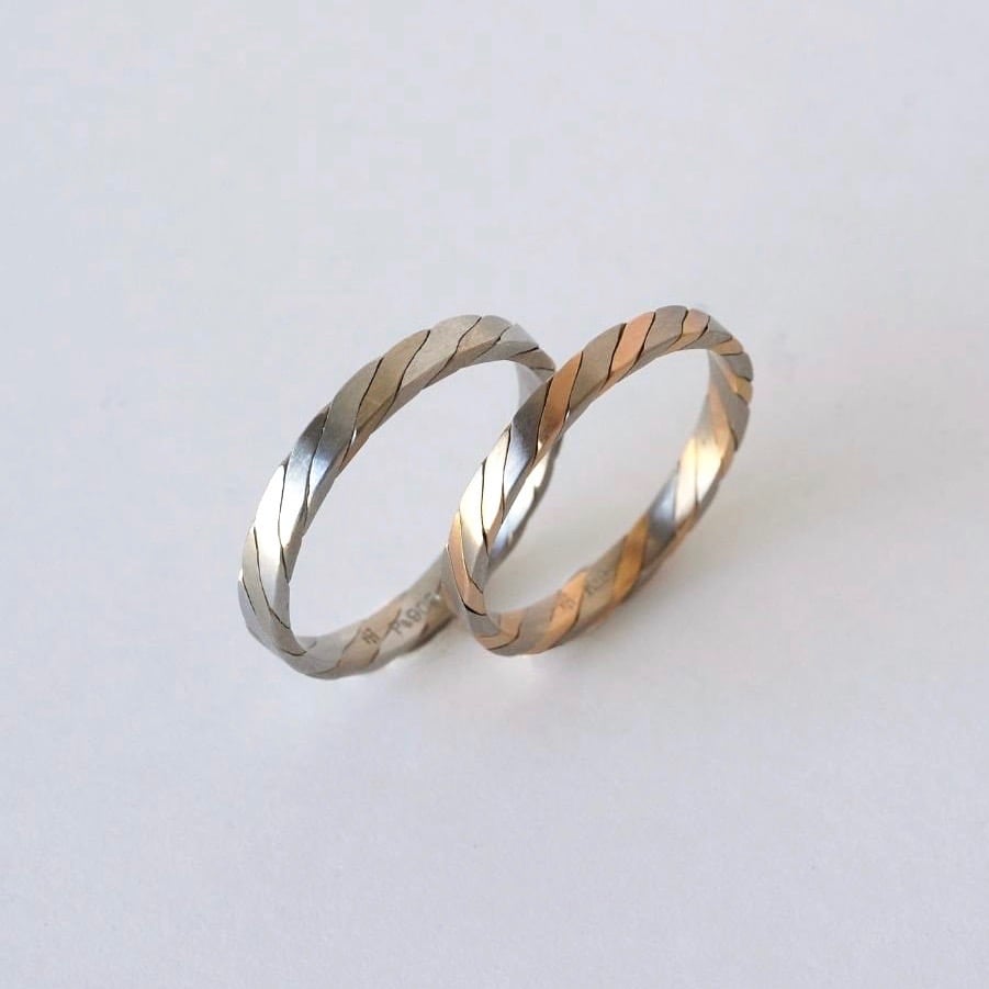 Half herringbone ring with twisted / ハーフ ヘリンボーン...
