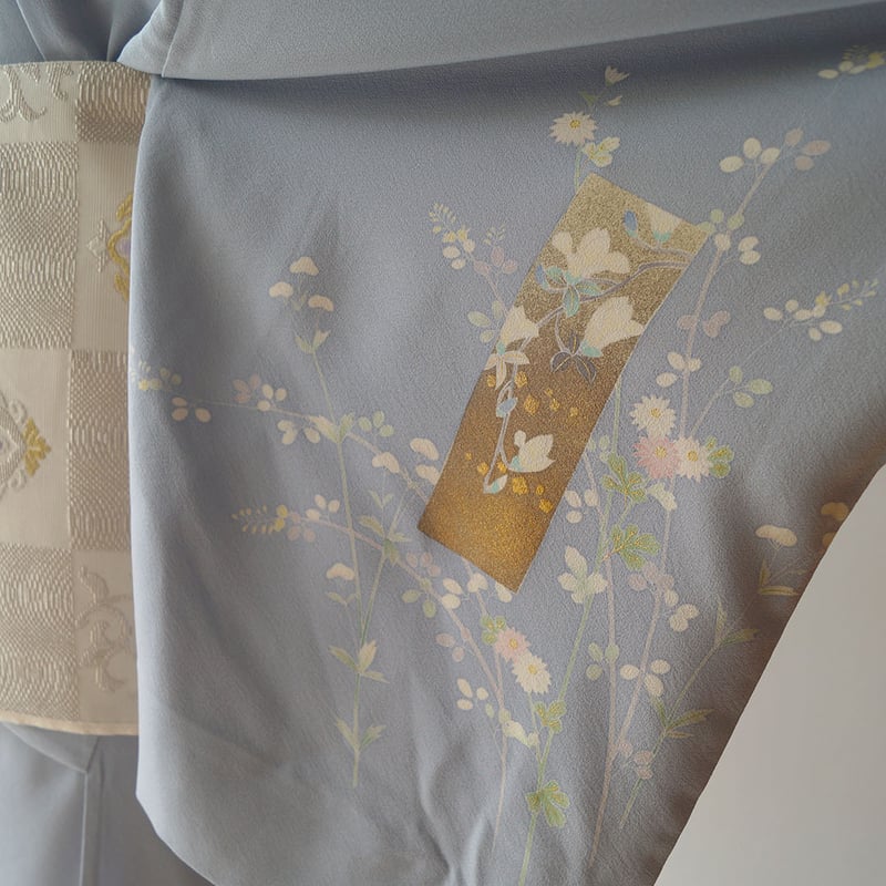 単衣】秘色色 四季花文 単衣訪問着 | 大山キモノ・ちぇらうなぼるた 単衣】秘色色 四季花文 単衣訪問着 | 大山キモノ・ちぇらうなぼるた
