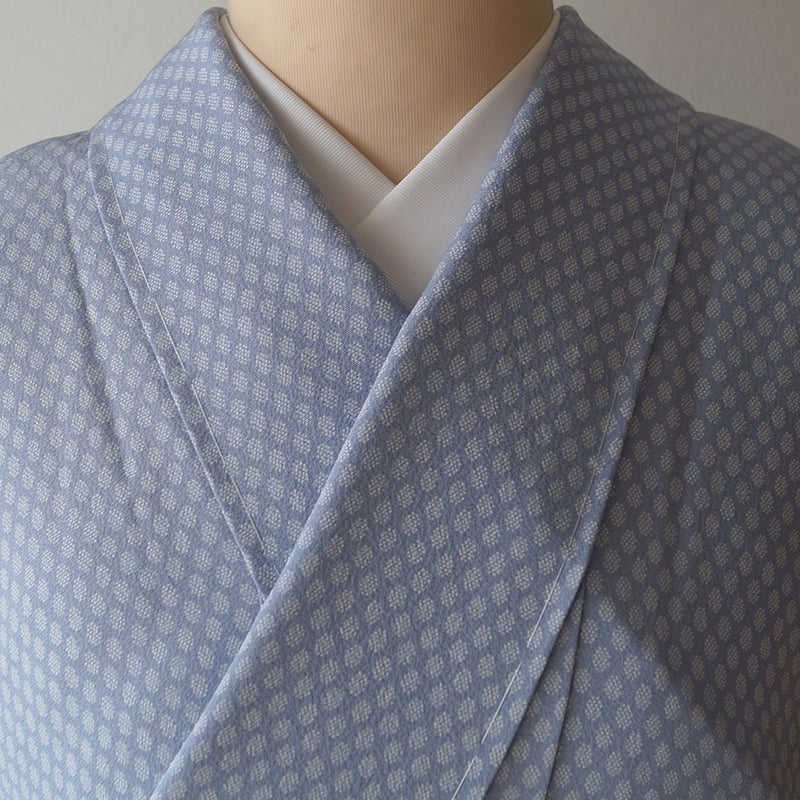 単衣】紫苑色 伝統工芸伊勢型写 変わり亀甲文 江戸小紋 | 大山 単衣】紫苑色 伝統工芸伊勢型写 変わり亀甲文 江戸小紋 | 大山