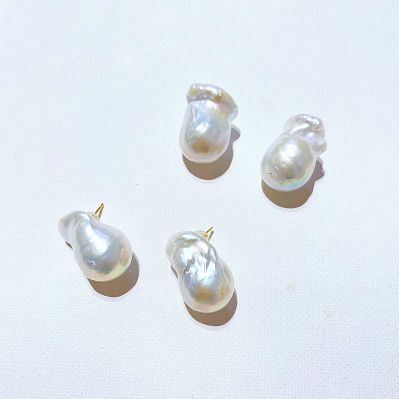 大粒淡水バロックパールピアス | Grandma's Pearl 大粒淡水バロックパールピアス | Grandma's Pearl