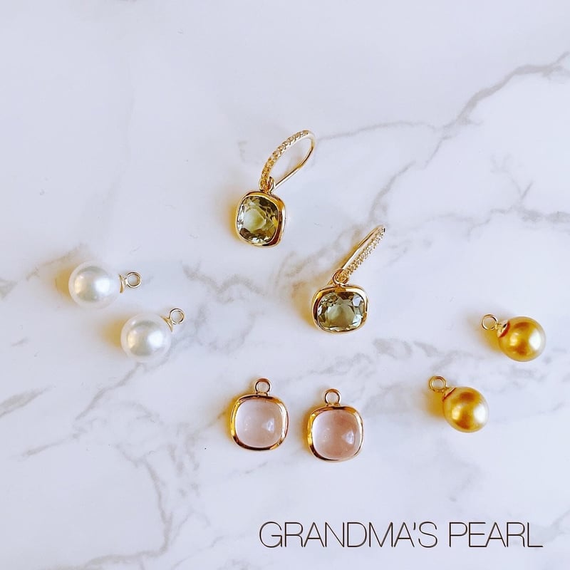 K18金ゴールドxダイヤモンドカスタムピアス | Grandma's Pearl K18金ゴールドxダイヤモンドカスタムピアス | Grandma's Pearl