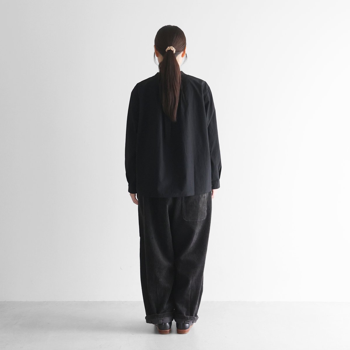 綿麻コーデュロイバルーンパンツロング（太畝・ダークグレー）【ユニセックス】506L | HUI...