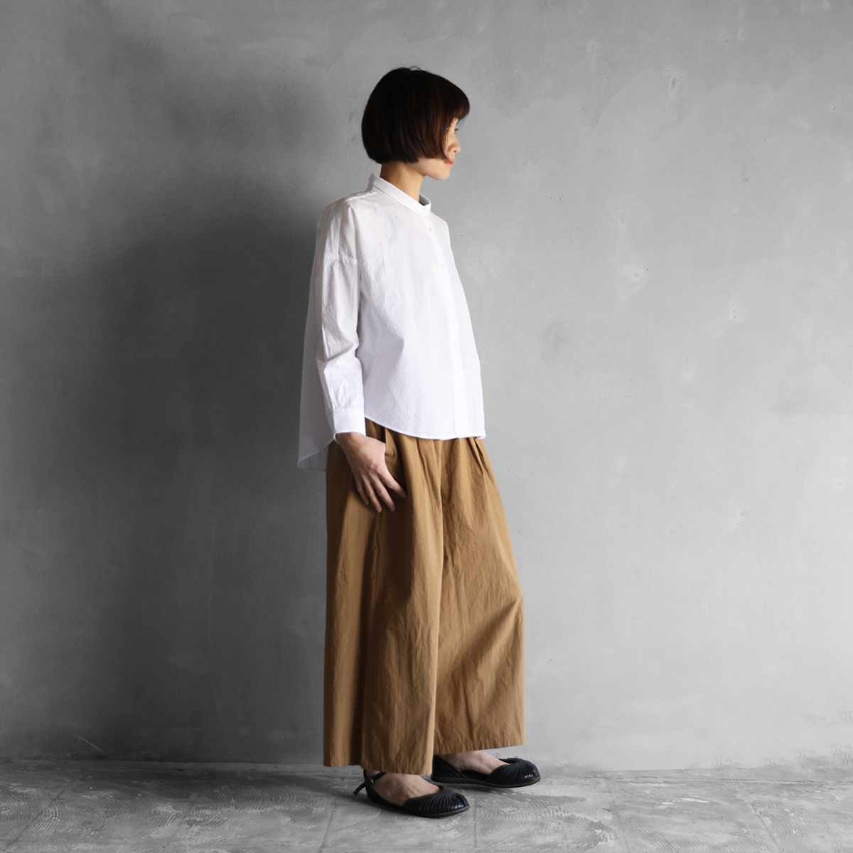 コードレーンワイドブラウス（白）【レディス】U102 | HUIS onlinestore