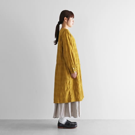 柄二重織シャトルジャガードワンピース（マスタード）【レディス】U203 | HUIS onli...