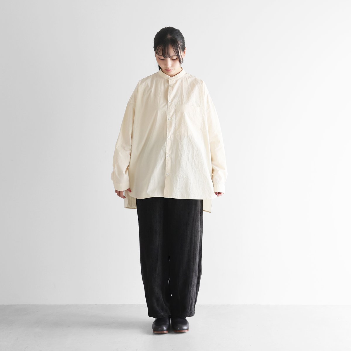 綿麻コーデュロイバルーンパンツロング（太畝・ダークグレー）【ユニセックス】506L | HUI...