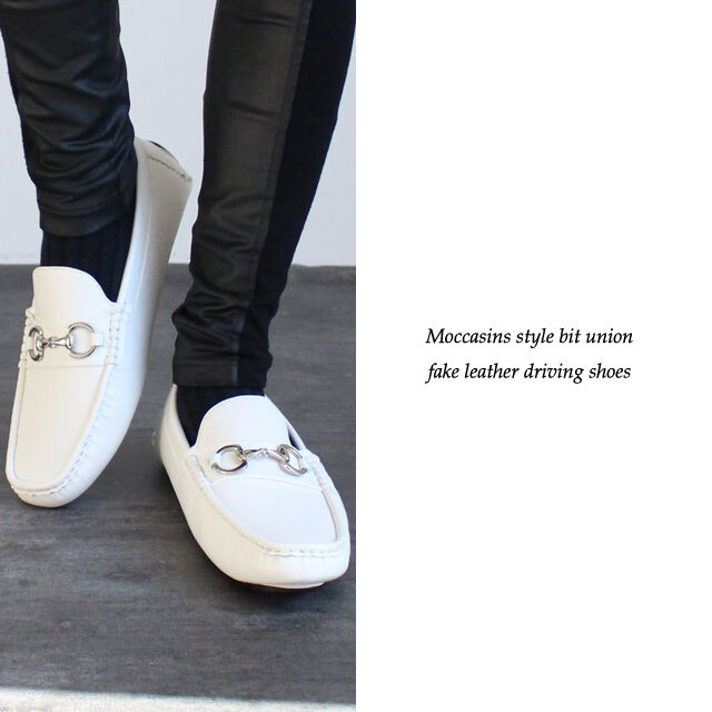 albino select】 モカシン風ビット付きフェイクレザー albino select】 モカシン風ビット付きフェイクレザー
