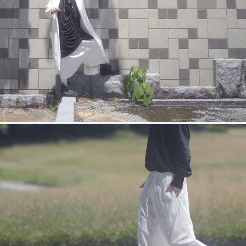albino】 モモンガ型プリーツデザインサルエルパンツ | albino albino】 モモンガ型プリーツデザインサルエルパンツ | albino