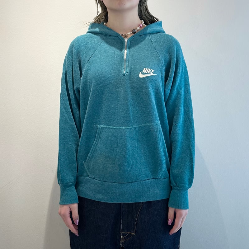 NIKE/ナイキ ハーフジップ ロゴフードスウェット 80年前後 NIKE/ナイキ ハーフジップ ロゴフードスウェット 80年前後