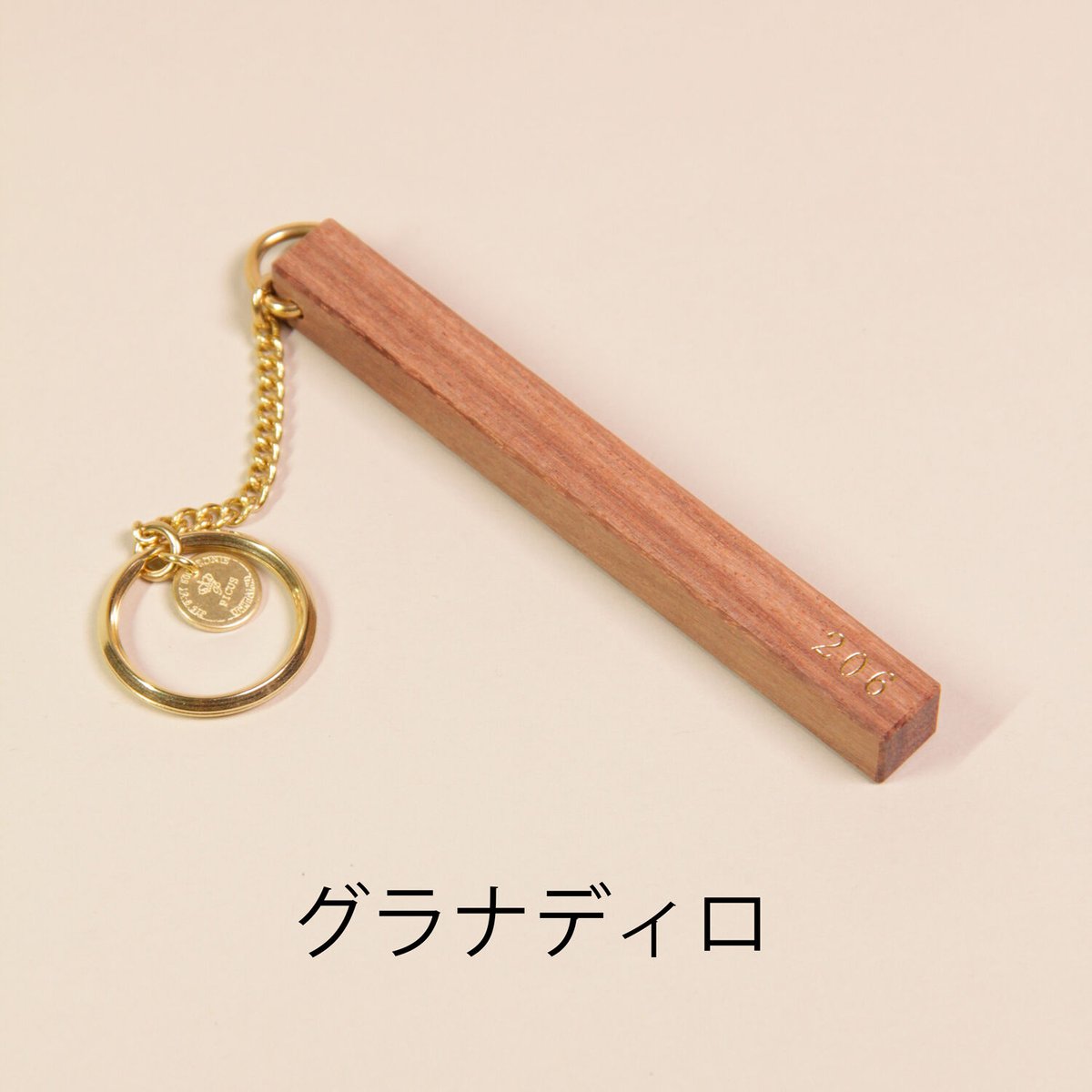 WOOD HOTEL KEY-HOLDER FREE NO. 片面箔押し/ 両面（表面と裏...