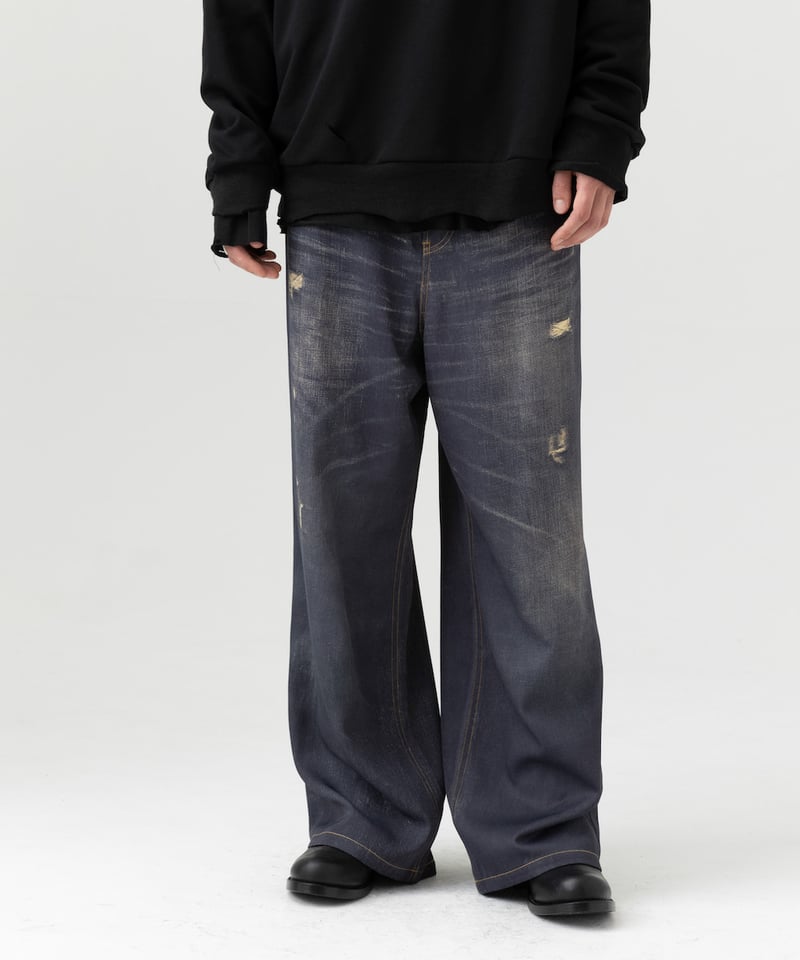 MB ULTIMATE FABRIC トロンプルイユワイドデニムパンツ | MB MB ULTIMATE FABRIC トロンプルイユワイドデニムパンツ | MB