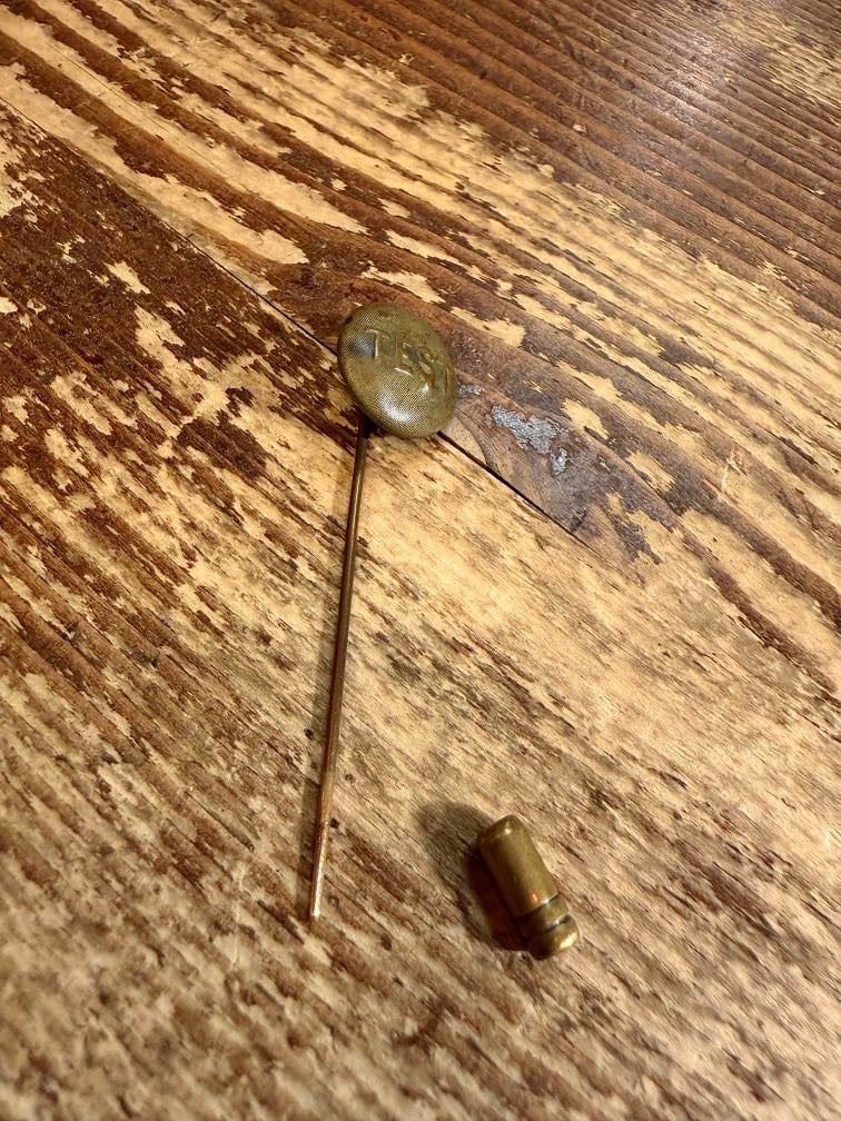 Circa 1910s–1920s TEST Brass Button stick Pin