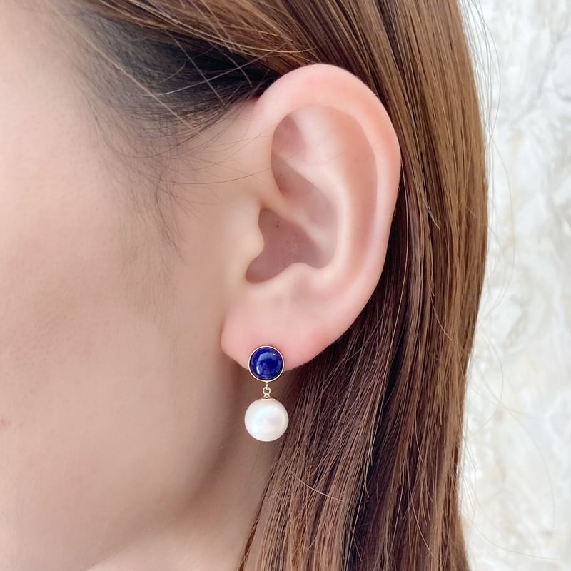 K10YGアコヤパール・ラピスラズリピアス | VERITEOnline-Shop K10YGアコヤパール・ラピスラズリピアス | VERITEOnline-Shop