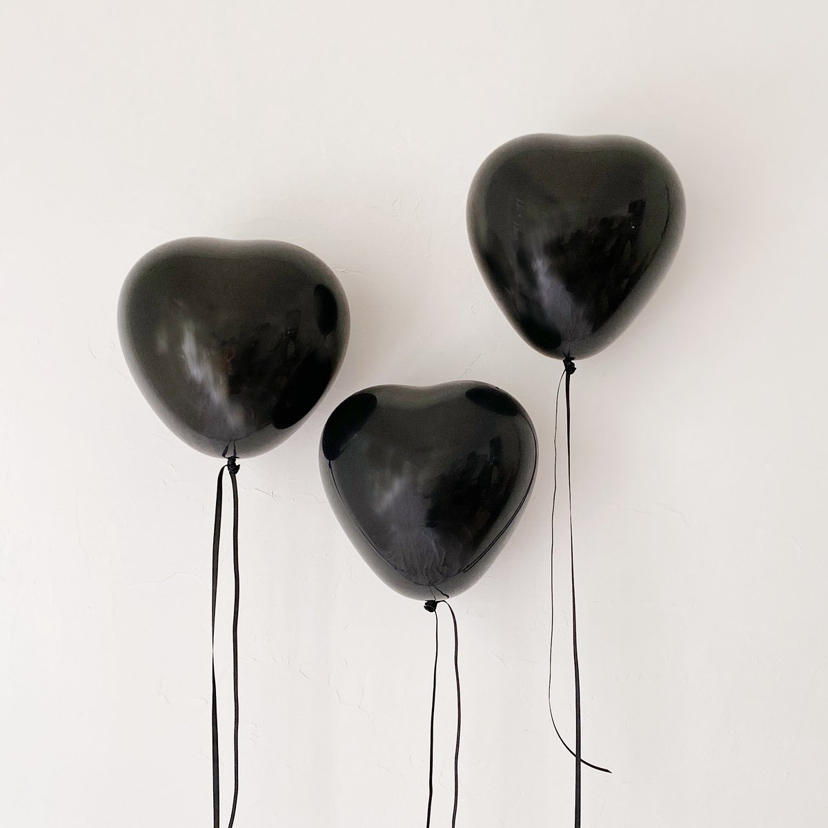 10 inch size ｝black heart balloon / 3piece se...