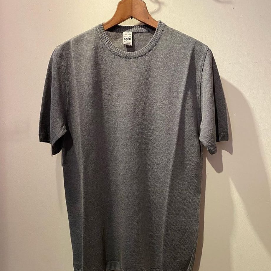 -GRP- Linen S/S crew neck knit（GRIGIO/GRAY） | c...