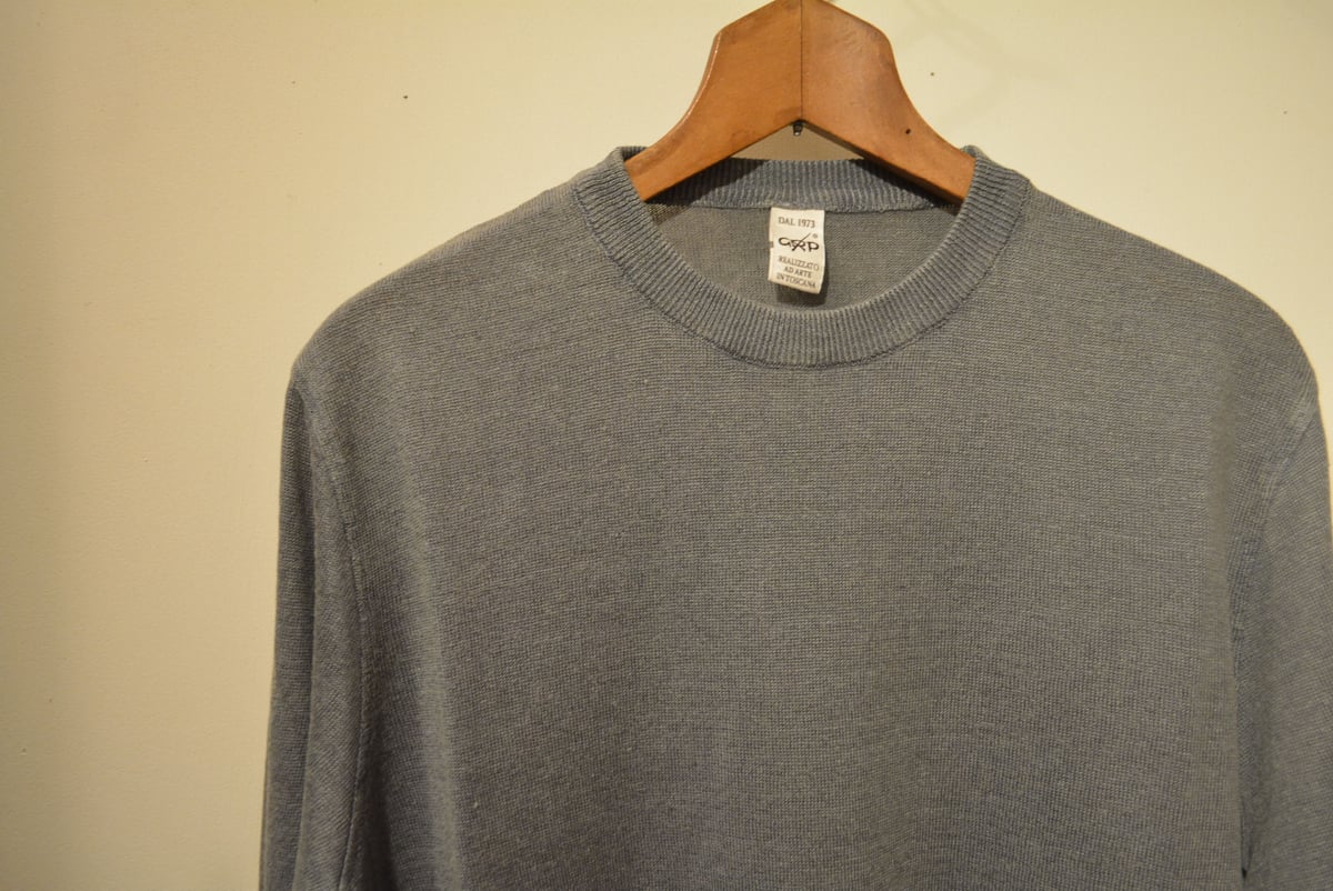 -grp- linen crew neck knit grigio | credo ...