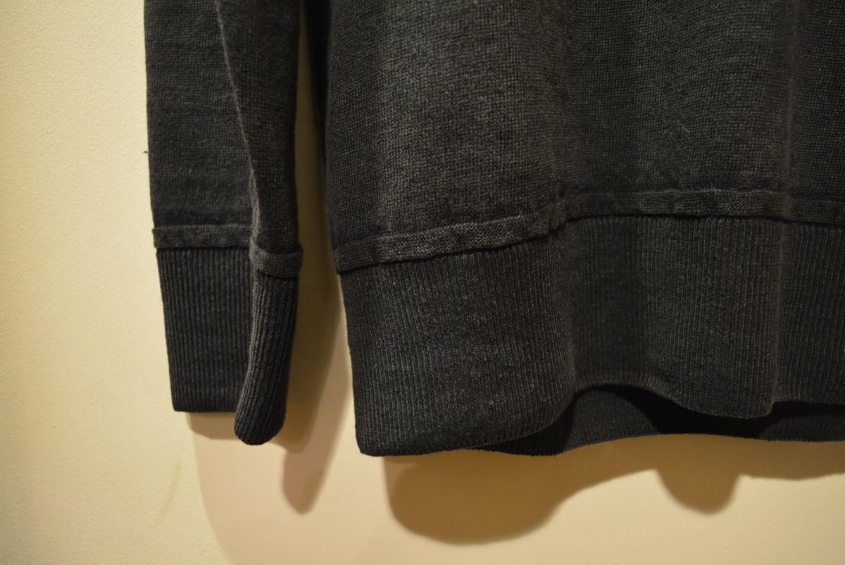 -grp- linen L/S crew neck knit blue navy | cred...