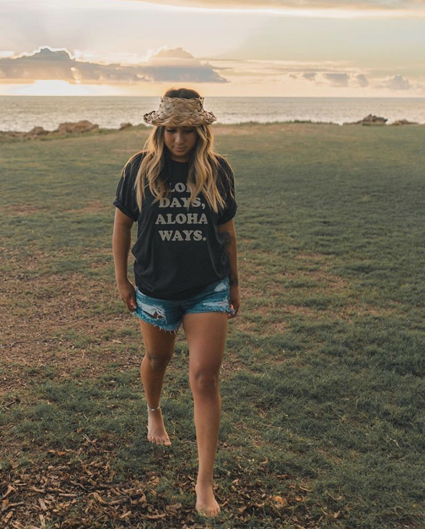 ハワイ Short Stack Hawaii ALOHA DAYS Tシャツ チャコールグレー...