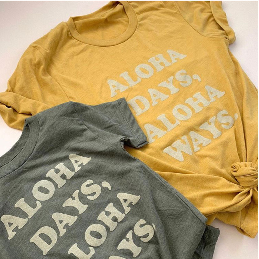 ハワイ Short Stack Hawaii ALOHA DAYS Tシャツ マスタード