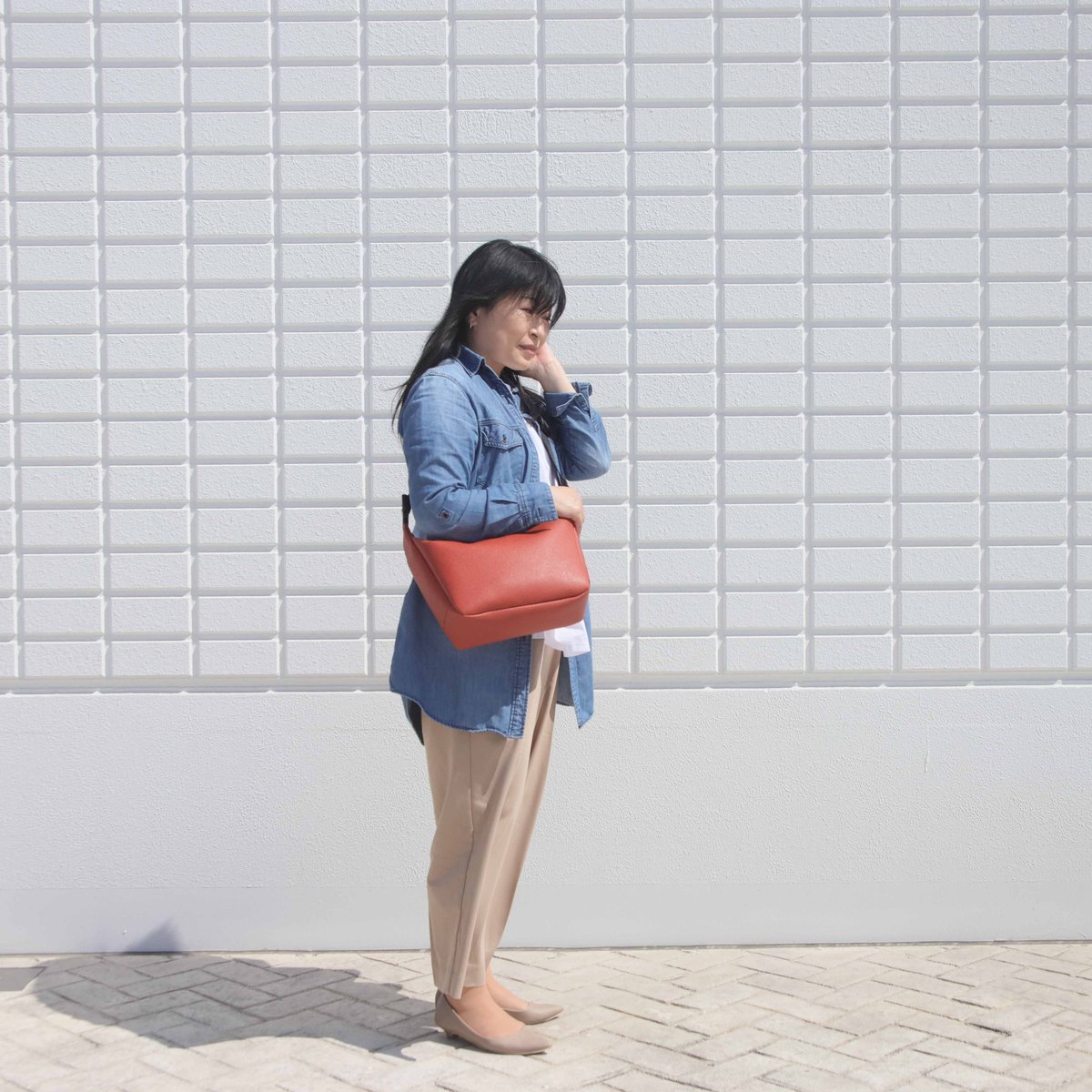 M115 ジップショルダー ブラウン | FUKUNARY