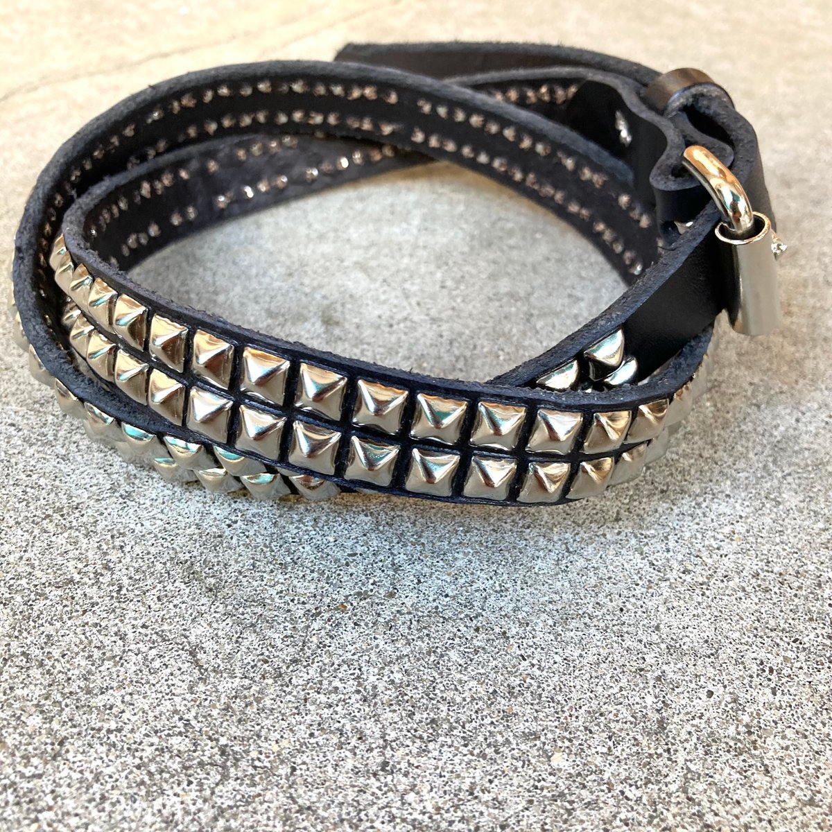 【BRACKNEY LEATHER】 3/4 Small Pyramid 2Rows Belt...