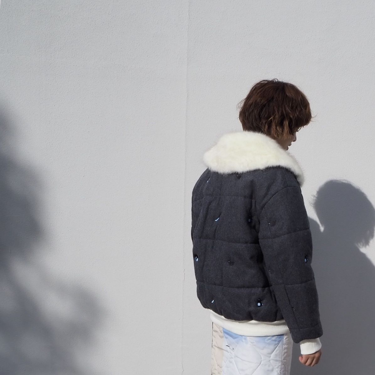 MINJUKIM padding bomber jacket | melange MINJUKIM padding bomber jacket | melange