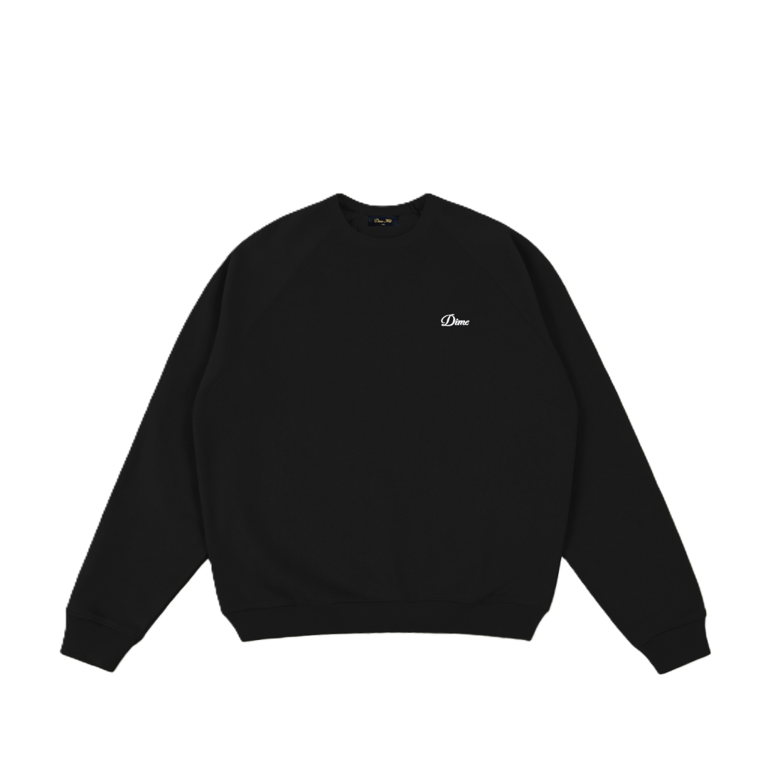 DIME CURSIVE SMALL LOGO CREWNECK BLACK | PROV O...