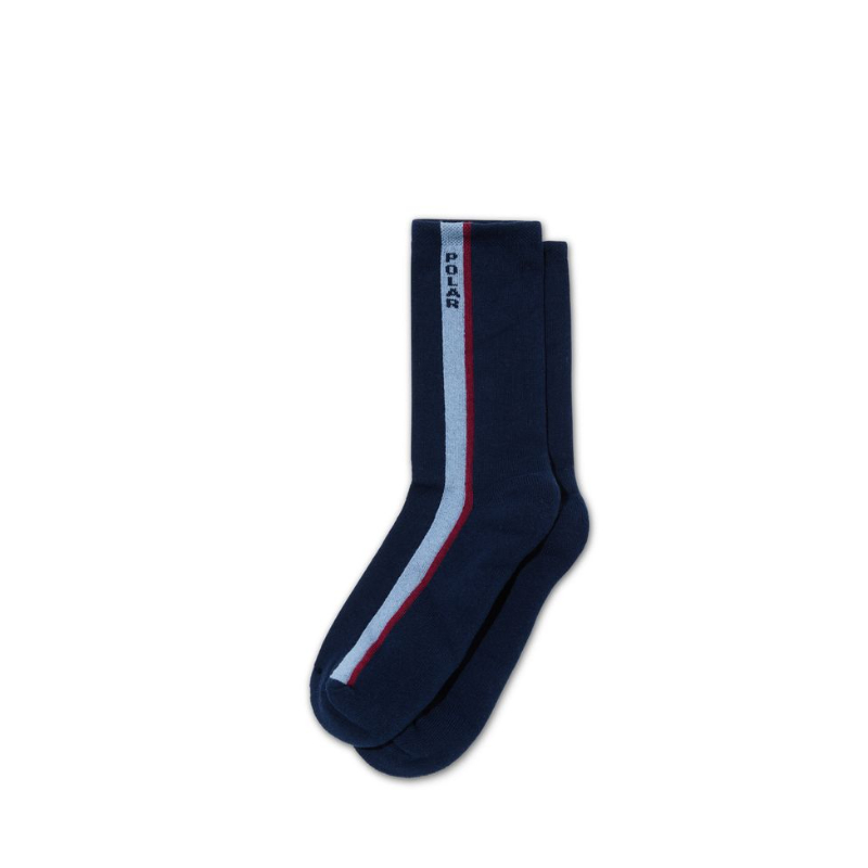 POLAR BISINES SOCKS SIDE STRIPE NAVY | PROV ONL...