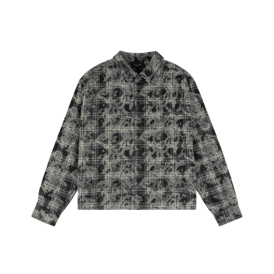 DIME PLAID FLANNEL SHIRT BLEACHED BLACK | PROV ...