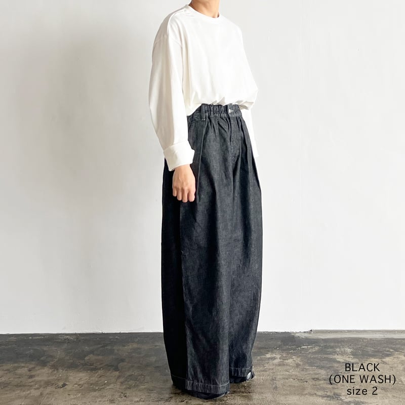BLACK DENIM CIRCUS BAGGY_BLACK ONE WASH ブラックデニ BLACK DENIM CIRCUS BAGGY_BLACK ONE WASH ブラックデニ