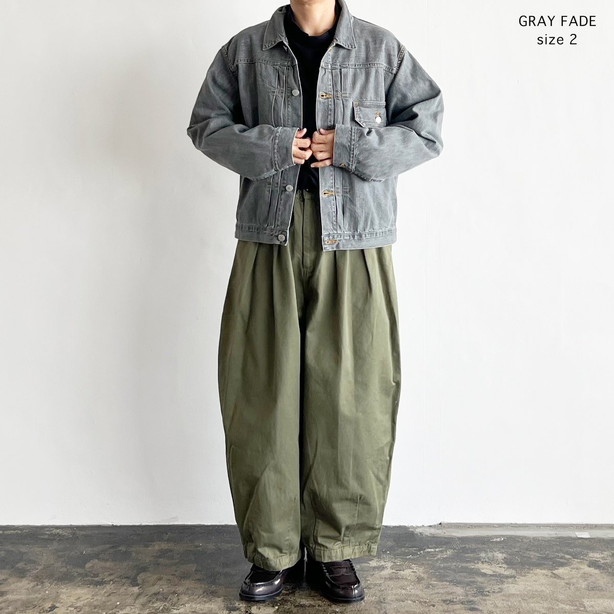 BLACK DENIM JACKET / GRAY FADE ブラックデニムジャケット / グ...