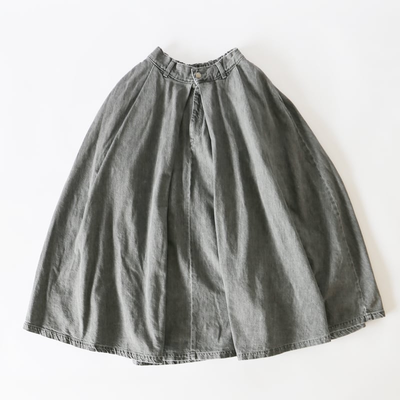 BLACK DENIM CARMEN SKIRT / GRAY FADE ブラックデニムカ BLACK DENIM CARMEN SKIRT / GRAY FADE ブラックデニムカ