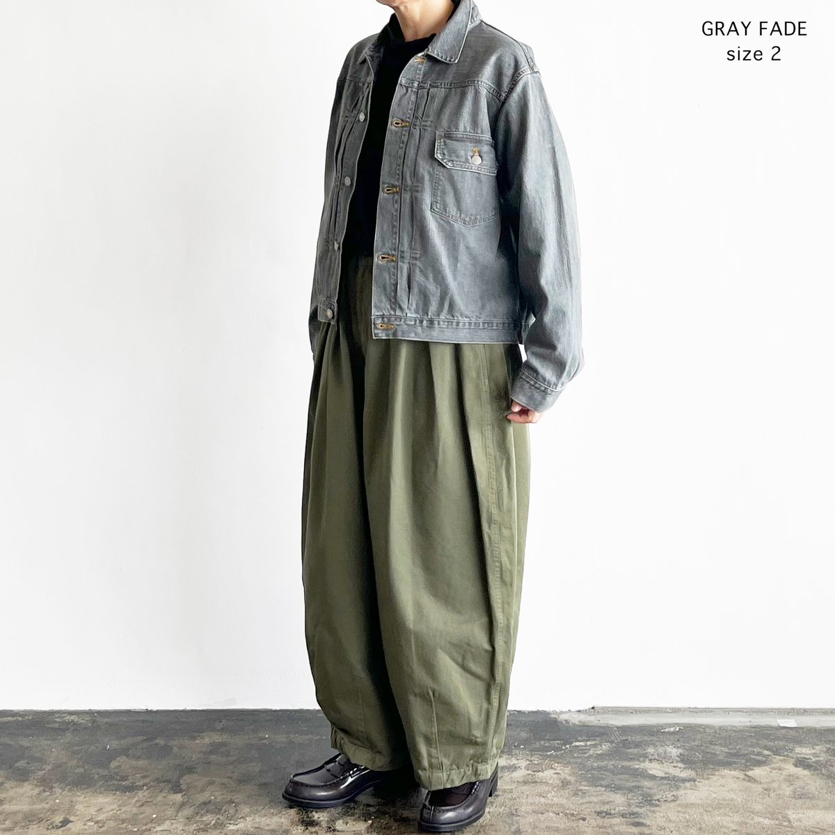 BLACK DENIM JACKET / GRAY FADE ブラックデニムジャケット / グ...