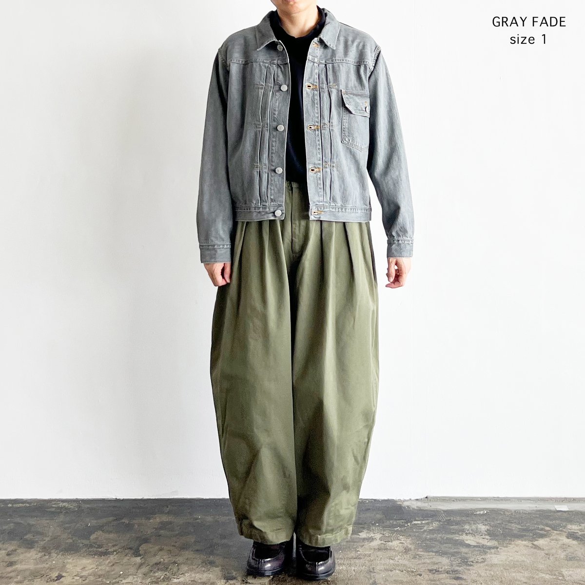 BLACK DENIM JACKET / GRAY FADE ブラックデニムジャケット / グ...