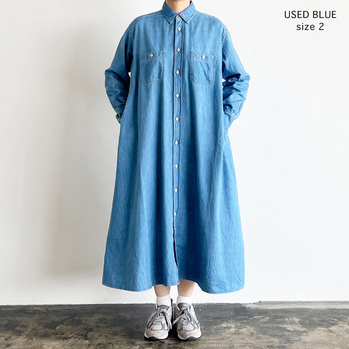 DENIM WORK SHIRT DRESS （デニム ワークシャツワンピース） A4231...