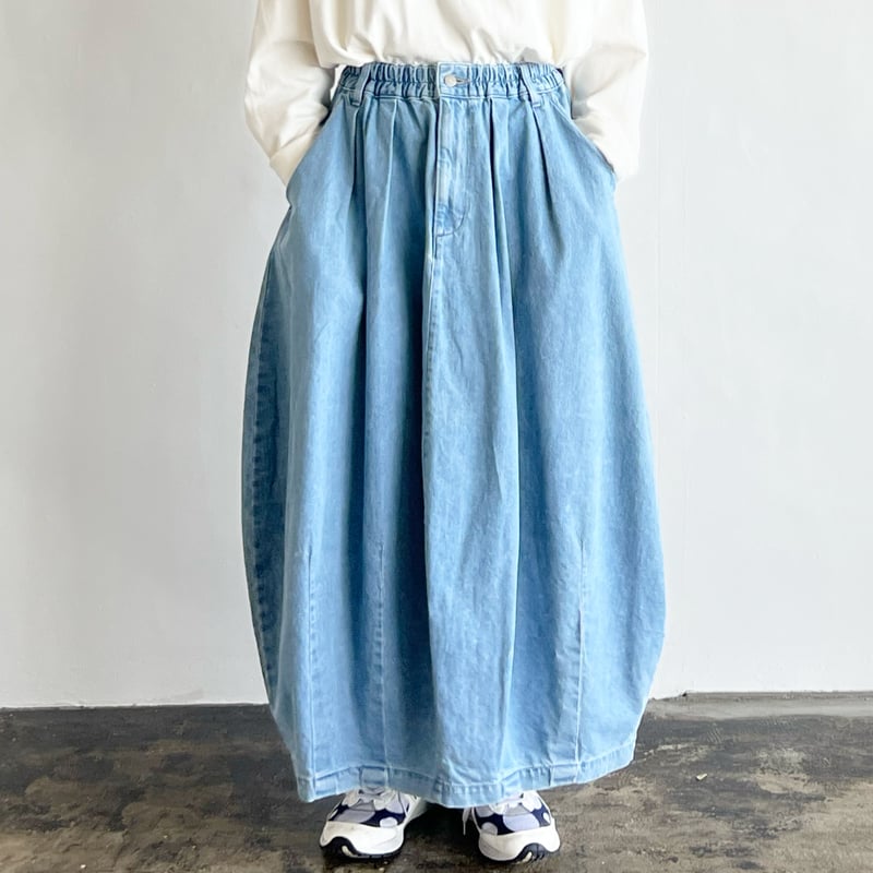 DENIM CIRCUS SKIRT / LIGHT BLUE デニム サーカススカート /