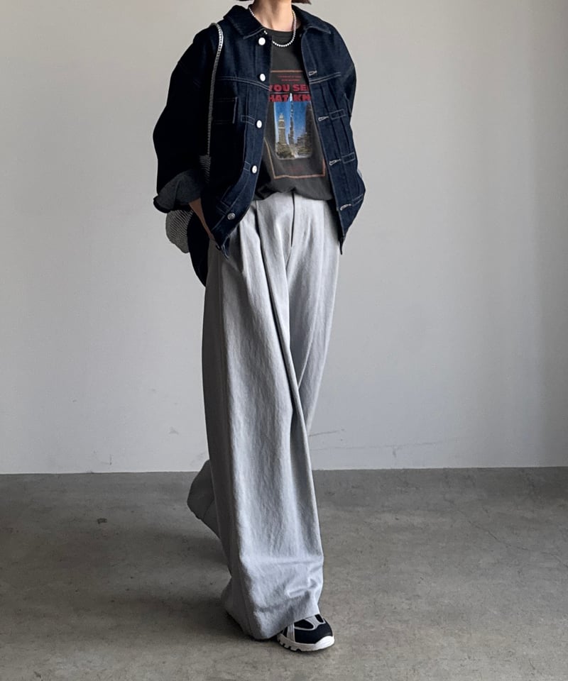two tuck tencel wide slacks/2size/3color | F A two tuck tencel wide slacks/2size/3color | F A