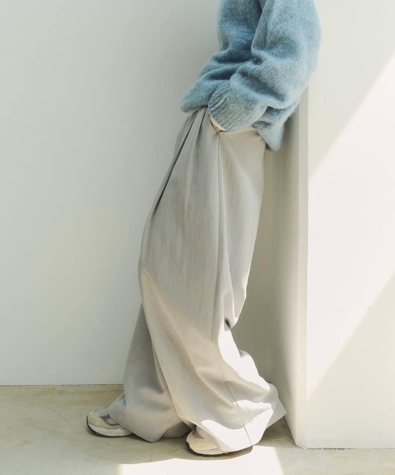 two tuck tencel wide slacks/2size/3color | F A two tuck tencel wide slacks/2size/3color | F A