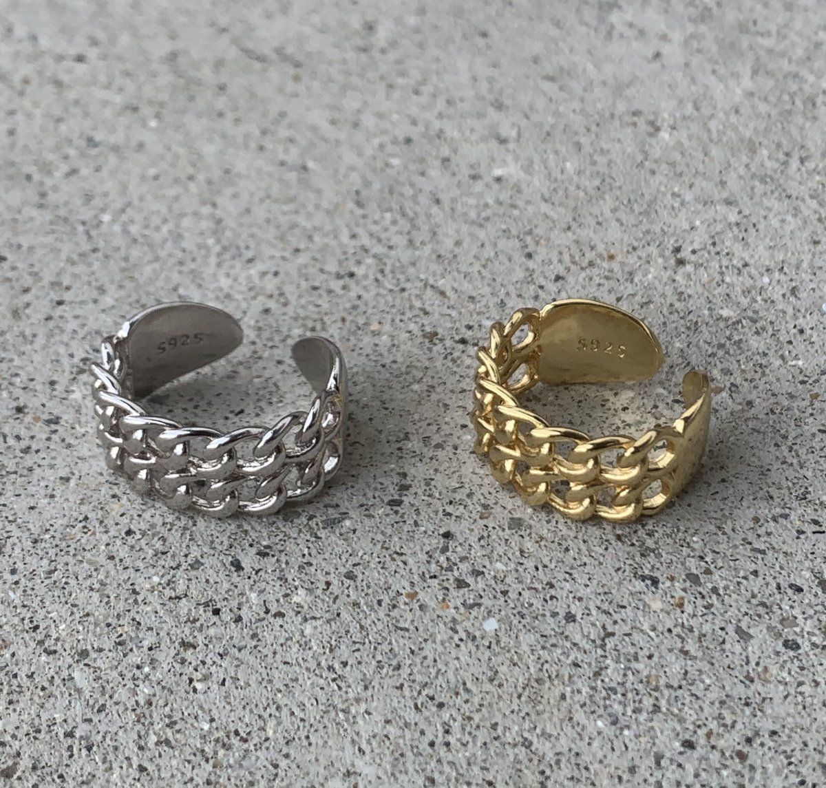 925 silver double chain ring | F A S H I R U