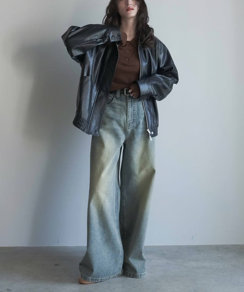 synthetic leather blouson/2color | F A S H I R U synthetic leather blouson/2color | F A S H I R U