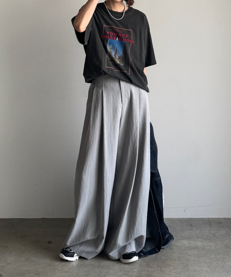 two tuck tencel wide slacks/2size/3color | F A two tuck tencel wide slacks/2size/3color | F A