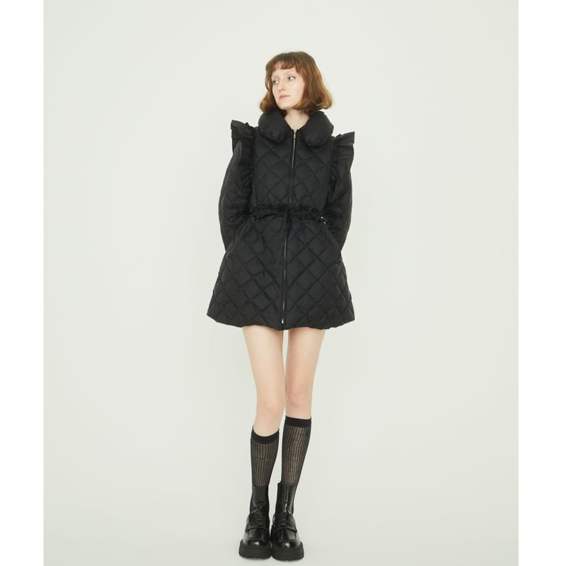 é zipper quilting long down coat black | épine é zipper quilting long down coat black | épine