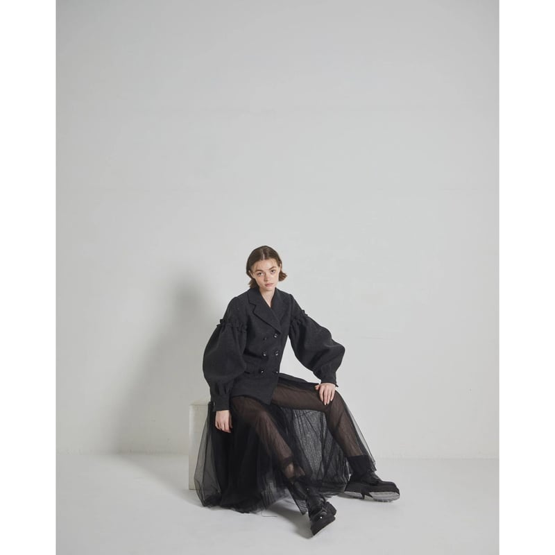 volume wool tailored coat charcoal gray | épine volume wool tailored coat charcoal gray | épine