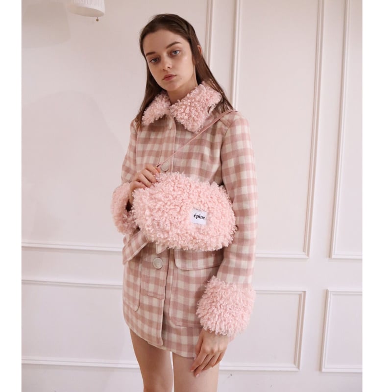 épine label poodle fur bag baby pink | épine épine label poodle fur bag baby pink | épine