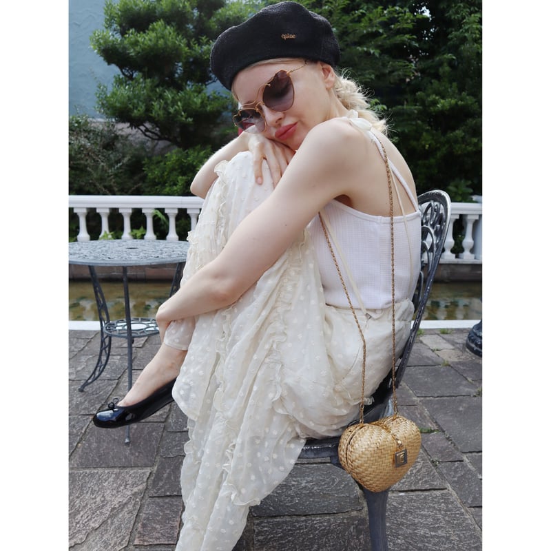flower see-through frill tiered long skirt ivor flower see-through frill tiered long skirt ivor