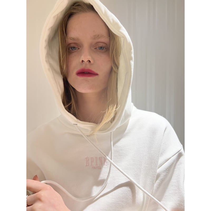 ÉPINE PARIS hoodie onepiece white×baby pink | é ÉPINE PARIS hoodie onepiece white×baby pink | é