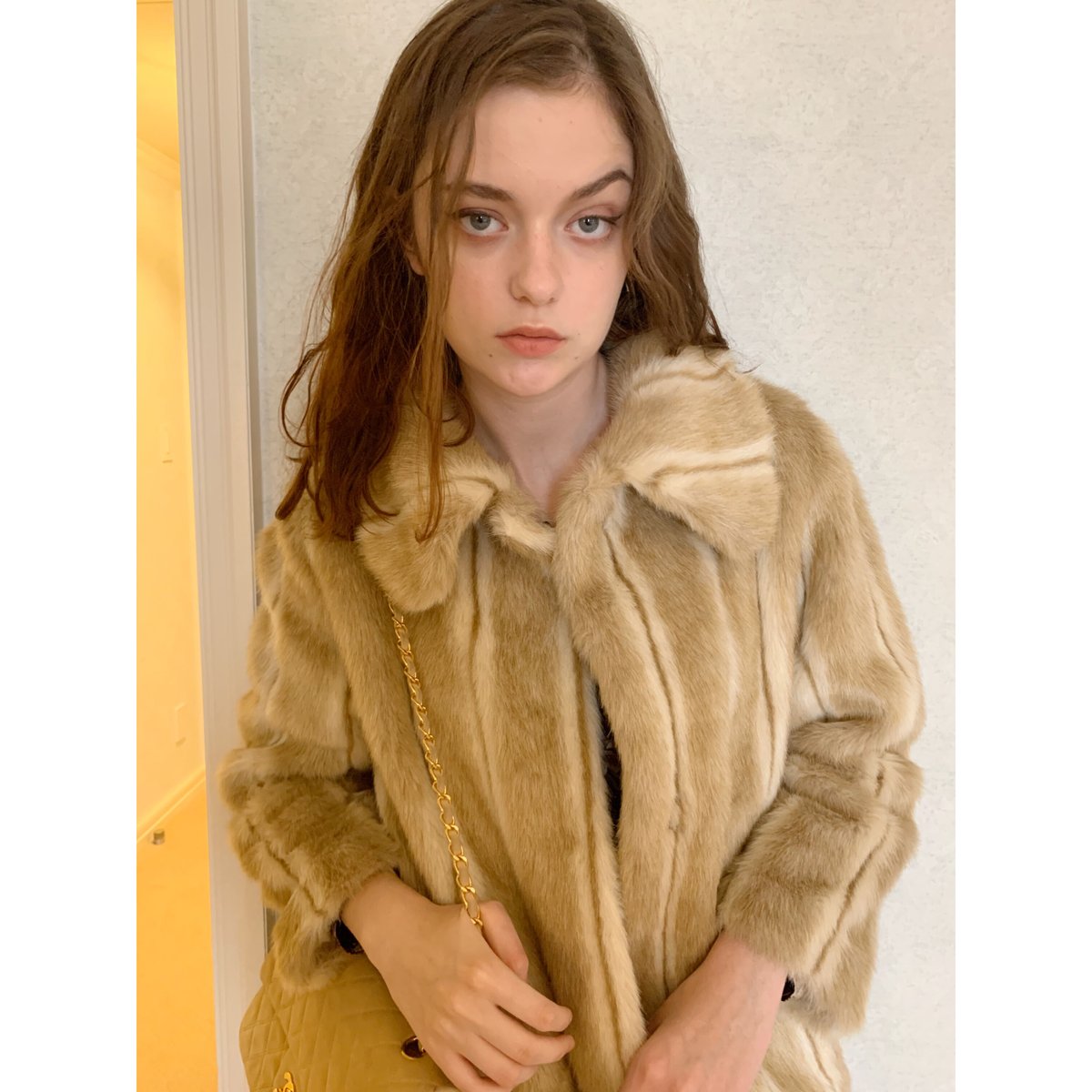 parisienne ribbon 2way fur coat beige | épine parisienne ribbon 2way fur coat beige | épine
