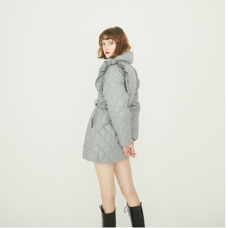 é zipper quilting long down coat gray | épine é zipper quilting long down coat gray | épine