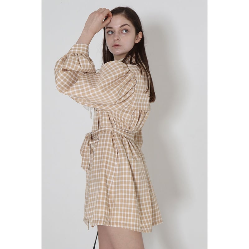 arm volume mini trench coat check | épine arm volume mini trench coat check | épine