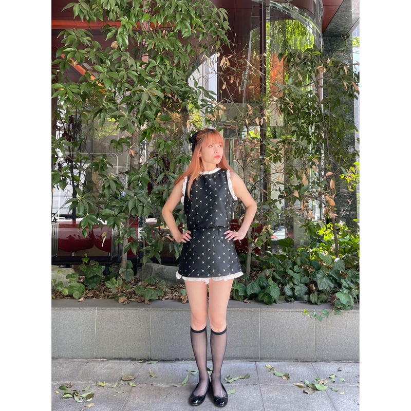 sister jane》Olive Rose Jacquard Top | épine sister jane》Olive Rose Jacquard Top | épine